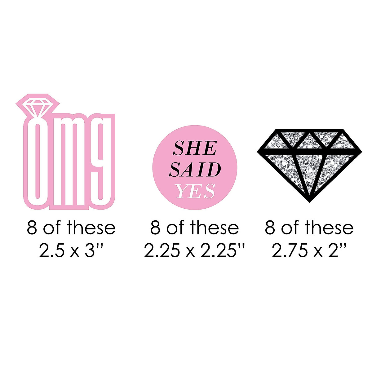 Big Dot of Happiness Omg, You're Getting Married Paper Straw Decor - Engagement Party Striped Decorative Straws - Set of 24