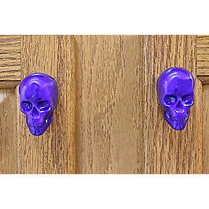 Purple Skull Door Knobs Drawer Knobs (Set of 2)