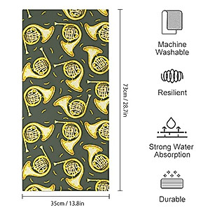 French Horn Quick Dry Hand Towels Microfiber Towels Super Absorbent Washcloths