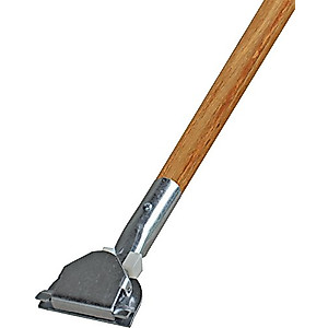 ProGrade Dry Mop Kit with Industrial-Quality Twisted Closed Loop Mop Head - Heavy-Duty Steel Frame, Wood Handle - Blue 48 Inch