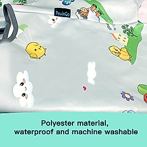 PewinGo Weaning Bib & BLW Attaches and Fully Cover to Baby Highchair, Long Sleeves Bib with Waterproof, Comfortable,Machine Washable, Suitable for Baby Infant -Grey,Toddler Bib