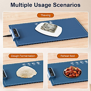 Upgrade Electric Warming Tray - Portable Warming Tray with Full Surface Heating, 3 Temperature Settings, Timer & Safety Lock，Versatile Heating Mat for Food, Food Warmer Mat for Parties & Everyday Use