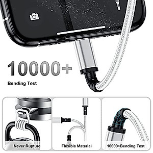 4 Pack 6ft iPhone Charger Cable, [Apple MFi Certified] Long USB A Lightning to Cable 6 Feet, 6 Foot Nylon Fast Apple Charging Cable Cord for Apple iPhone 12/11 Pro/11/XS MAX/XR/8/7/6s/6/5S/SE iPad