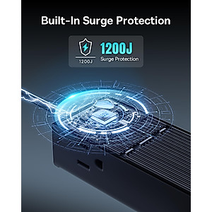 Baseus Charging Station 100W, 7-Port GaN USB C Charger Power Strip Surge Protector 1200J with 5ft Extension Cord, Fast Charging Desktop Outlet Extender for Laptop, MacBook, iPhone, Travel, Work