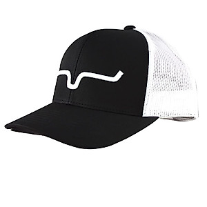 Kimes Ranch Caps Adjustable Snapback Weekly Trucker Hat/Black-White