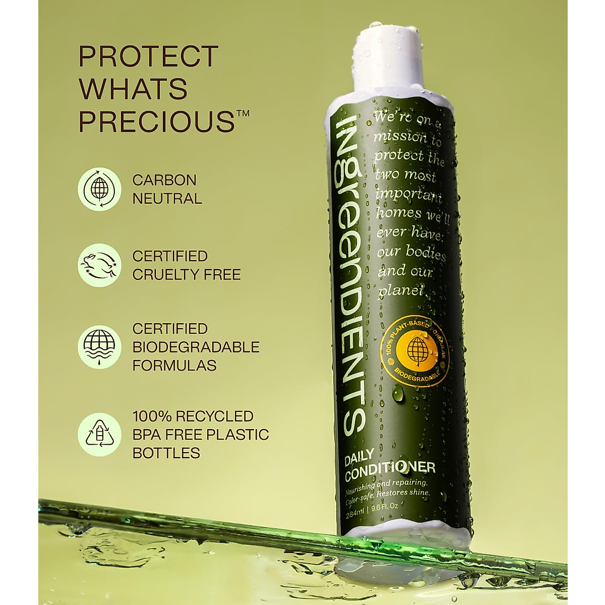 Ingreendients Tea Tree Hair Conditioner - Organic, Sulfate-Free, Color-Safe, Silicone-Free, Cruelty-Free, with Shea Butter and Jojoba Oil