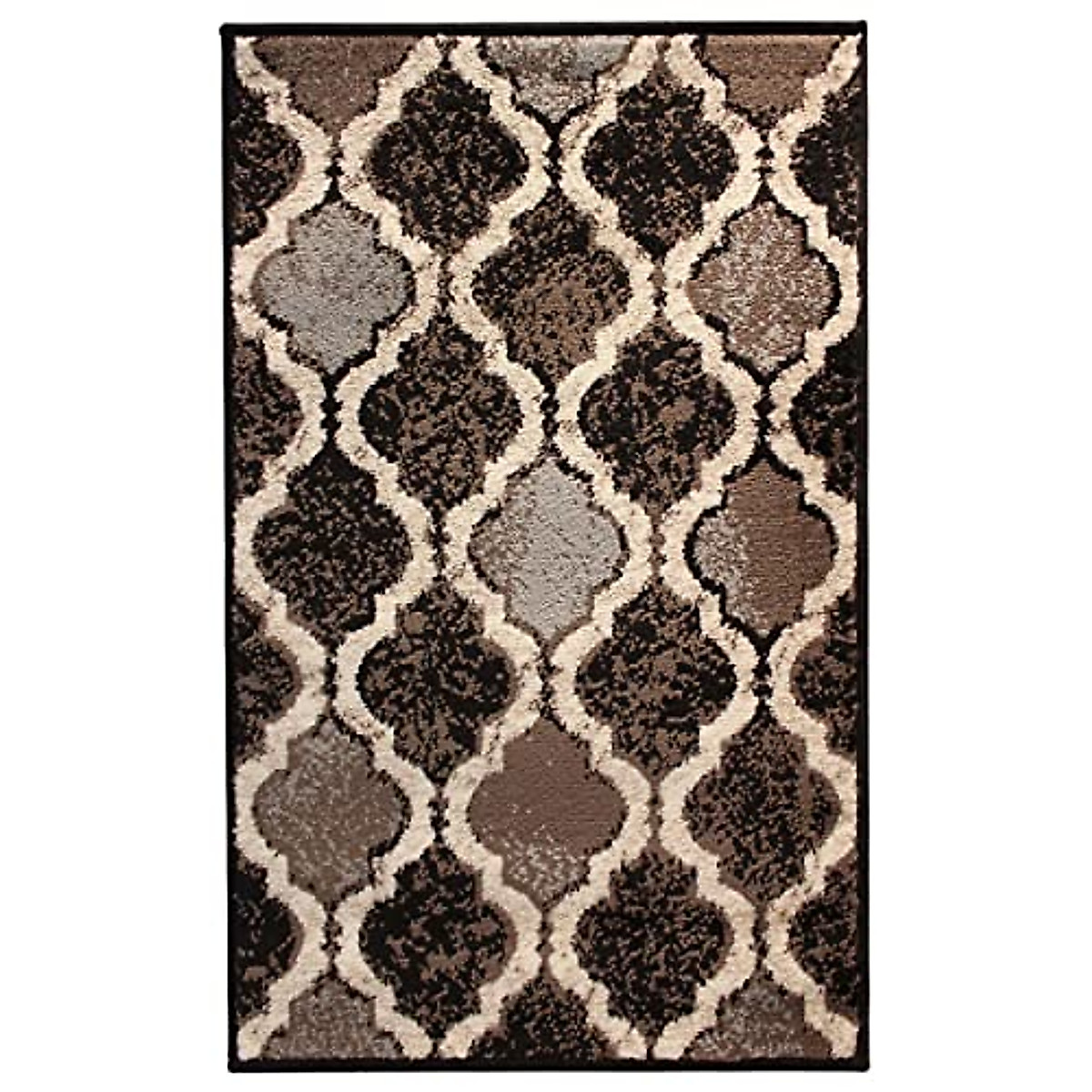 SUPERIOR Indoor Large Area Rug for Kitchen, Bedroom, Living Room, Entryway, Hallway, Dorm, with Jute Backing, Perfect for Hardwood Floors, Viking Modern Trellis Design, 6 ft. x 9 ft, Chocolate