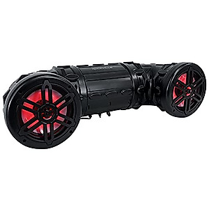 Rockville RATV80L Bluetooth Dual 8" Powered 600w ATV/UTV/Marine Speaker w/LED