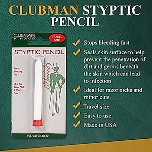 Pinaud Clubman styptic pencil for nick relief - 0.33 oz, 6 pack