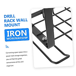 PRETYZOOM Electric Drill Storage Rack Cordless Drills Drill Holder Wall Mount Garage Tool Power Screwdrivers Cordless Power Tools Power Tool Organizer Wall Mount Tool Rack Black Carbon Steel