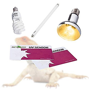 REPTI ZOO UVB Tester Reptile Lamp UV Sensor Reptile UVA UVB Fluorescent Lamp Tester Card, Set of 2