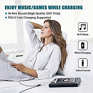 USB C to 3.5mm Jack Headphone Aux Audio Adapter Type C Fast Charging Dongle Converter USBC Earphone Adapter for Google Pixel 4 4XL 3 3XL 2 2XL, iPad Pro 2020 2019 2018, Samsung Note 10/S20 and More