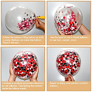 Red and Black Balloon Garland Kit, 114PCS Red Black and Gold Balloon Arch, 4 Sizes Black Red Balloons for Casino Theme Party Decorations Graduation New Year Party Wedding Birthday Decorations