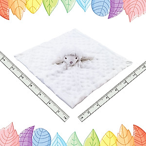 Doindute Baby White Lamb Soft Stuffed Animal Security Blanket, Plush Sheep Character Lovey Blanket, Baby Shower/Nursery Gift, Newborn Infant Toddler Snuggle Blankie for Boys Girls, 13 Inches