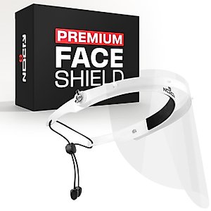 NoCry Protective Face Shield Mask with Adjustable Headband; Protective Full Face Shield with 2 Reusable Plastic Visors - Prime Plastic Face Mask Shield, Clear Face Mask, Safety Face Shield, Face Guard