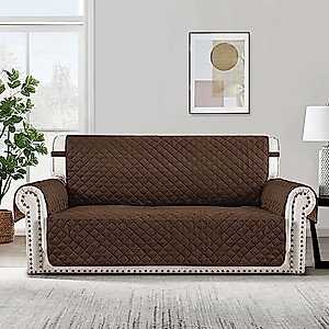 RHF Reversible Loveseat Covers for Dogs, Couch Covers for Dogs, Loveseat Cover for Dogs,Pet Cover for Loveseat, Loveseat Slipcover&Love Seat Couch Covers,Machine Washable(Loveseat:Chocolate/Beige) Medium