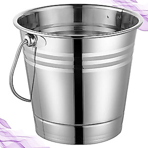 DOITOOL Stainless Steel Ice Bucket Small Metal Buckets Champagne Wine Bucket Small Pails with Handles for Party Favors Candy Centerpieces Bar Supplies Without Borneol