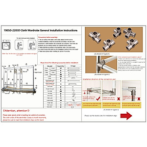 Dtkfrhnip 81 Inch Portable Closet Wardrobe, Foldable Closet with Gray Stripes Cover, Clothes Closet Storage Organizer with Hanging Rail Shelves, Quick and Easy to Assemble, Strong and Durable