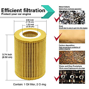 Oil Filter Fits for Mercedes-Benz Bluetec E320 GL350 ML350 R350 R320 GL320 ML320 CDI, Sprinter 2500 3500 4500, 07-09 Jeep Grand Cherokee HU821X | Part No. 6421800009 6421840025