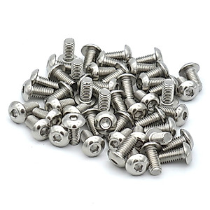 TOPINSTOCK M5 x 10mm Stainless Steel Button Head Hex Socket Cap Screw Pack of 50