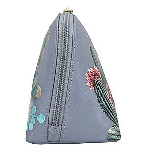 Anuschka Women’s Hand Painted Genuine Leather Large Cosmetic Pouch - Desert Garden