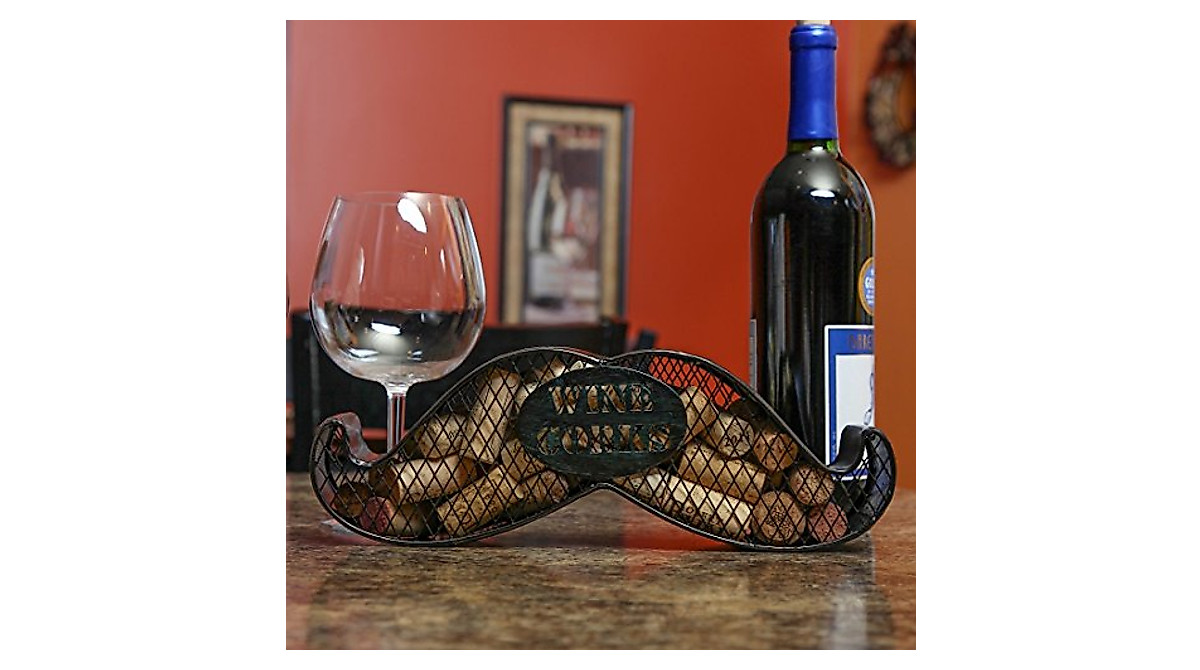Mustache Shaped Wine Cork Holder | Unique Gifts