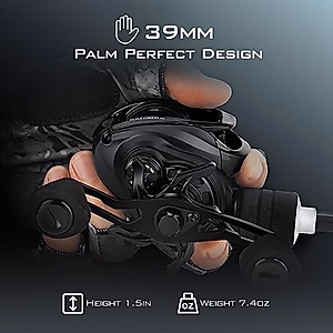 KastKing Zephyr Baitcasting Fishing Reel, Left Handed, Black