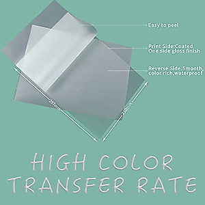 100 Sheets DTF Transfer Film Paper A4 Double Sided Thick Clear Pretreat Sheets, PET Heat Transfer Paper for Epson Inkjet Printer DTG Printer Direct Print On T Shirts Textile