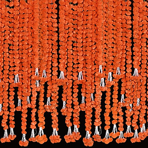 Krati Exports - 5 feet Indian Mix Color Artificial Decorative Marigold Flower Garland Strings for Christmas Wedding Party Decoration Diwali Decor