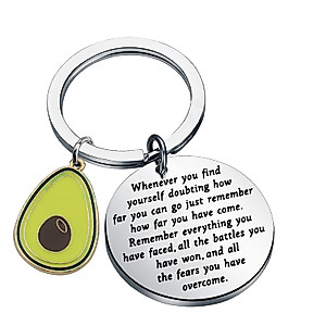 TIIMG Avocado Inspirational Quote Keychain Avoacdo Lover Jewelry Avocado Girl Fruit Gift (avocado whenever)