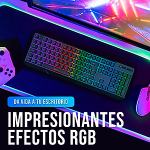 KLIM Chroma Wireless - Teclado inalámbrico Gaming ESPAÑOL + Teclado Gaming ligero, duradero, resiste al agua, ergonómico, silencioso + Teclado Gamer PC PS4 Xbox One Mac + Nueva VERSIÓN 2024 + Negro