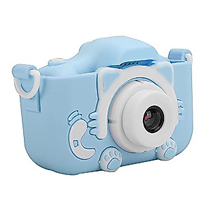 PUSOKEI Kids Camera for Girl, 12MP Digital Video Camera with 2.0in IPS Screen, Kids Digital Camera with Double Camera, Kids Camera for Girls(Blue)