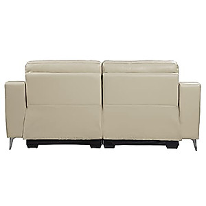 Lexicon Ezra Genuine Leather Power Reclining Sofa, Beige