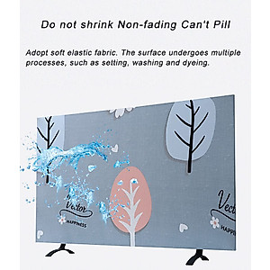YIJIAFEIFEI Television Cover for Dustproof and Decorative Soft Polyester Fiber Tv Cover with Edge of Elastic Band LCD TV Display Dust Cover(Size:40 inches)