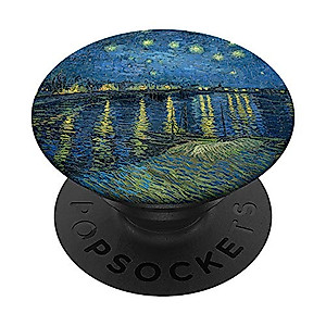 Vincent Van Gogh Starry Night Over the Rhone-Vintage Artwork PopSockets PopGrip: Swappable Grip for Phones & Tablets