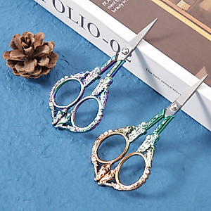 Glexal Small Embroidery Scissors with Cover -Cute and Comfortable handles with Sturdy and Sharp Tips for Precise Cutting, Perfect Size for Keeping in Your Sewing and Craft Supplies Kit