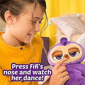 Pets Alive Fifi the Flossing Sloth Purple - 11" Interactive Animal Dancing Robotic Plush Toy with 3 Songs, Floss Dance, Adorable Gift, Party Plush Toy Kids Ages 3+