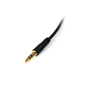 StarTech.com 3.5mm Audio Cable - 3 ft - Slim - M / M - AUX Cable - Male to Male Audio Cable - AUX Cord - Headphone Cable - Auxiliary Cable (MU3MMS), Black