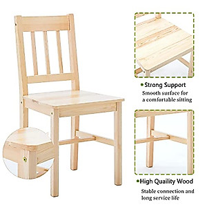 Dining Table Set for 4, Pine Wood Kitchen Table and Chairs for Dining Room Table Set for Small Space Wood Kitchen Dinette Table with 4 Chairs