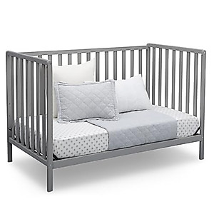 Delta Children Heartland 4-in-1 Convertible Crib - Greenguard Gold Certified, Grey