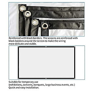 FMOGE Led Projector Screen Portable 16:9 Polyester Outdoor Movie Screen for Travel Home Theater (Size : 150 inch)
