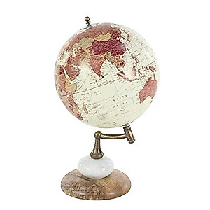 Deco 79 Contemporary Mango Wood Globe Globe, 8" x 8" x 14", Cream