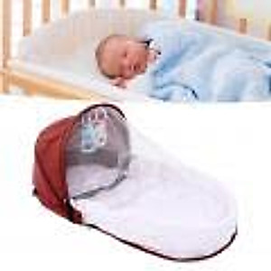 Foldable Baby Crib,Soft Cloth Net Travel Bassinet,Portable Infants Travel Sleeping Bed with Quilt