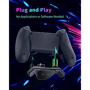 AOJAKI Paddles for PS4 Controller, Back Button Attachment with LED Display, Memory Function, Audio Jack, Customizable Settings
