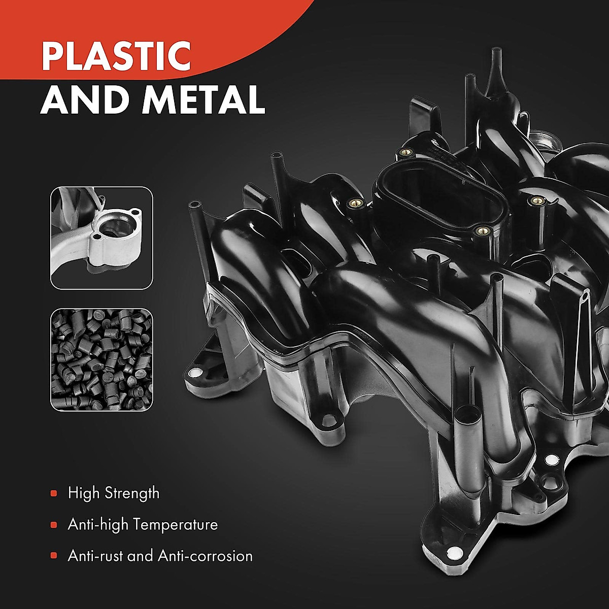 A-Premium Engine Upper Intake Manifold Assembly W/Gasket [8Cyl 4.6L] Compatible with Ford Expedition 1997-2004, E-150 2003-2006, E-150 Club Wagon, E-150 Econoline, E-250, F-150, F-250, F-150 Heritage