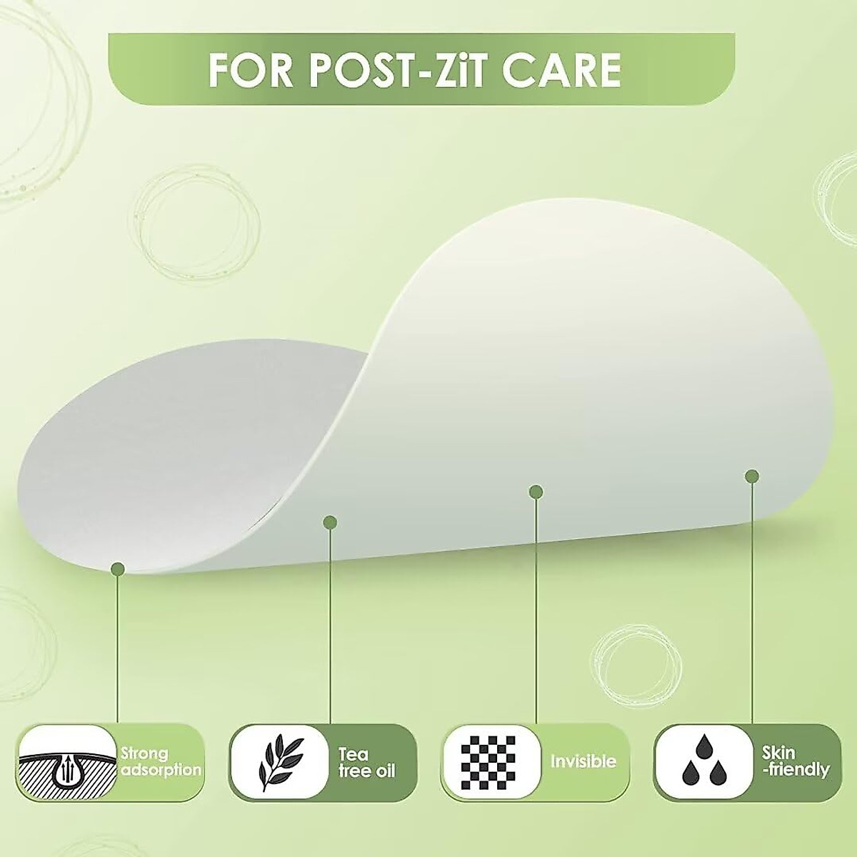 AUSLKA Blemishes Patches - 44 Strips, Hydrocolloid Dots - Large Blemishes Patch - Blemishes Stickers - Zit Breakouts - Suitable for Larger Area Outbreaks