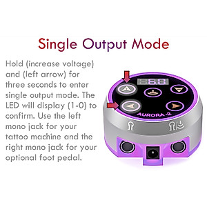 Aurora II Professional Tattoo Machine Power Supply- Touchscreen, Digital Display & Color LEDs (Black)