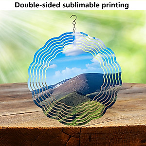 5PCS Sublimation Wind Spinner Blanks 8 Inch Sublimation Blanks Products Stainless Steel Metal Indoor Outdoor Garden Decoration for Heat Press Transfer Sublimation Blank Wind Spinners
