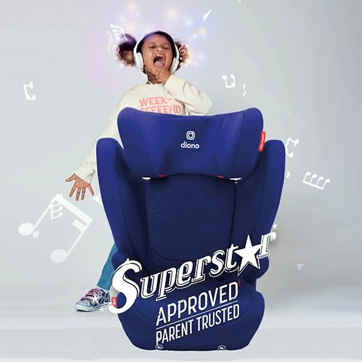 Diono Monterey 4DXT Latch, 2-in-1 High Back Booster Car Seat with Expandable Height, Width, Advanced Side Impact Protection, 8 Years 1 Booster, Blue