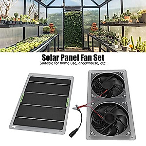 DAUERHAFT 100W Solar Powered Fan, Powerful Solar Fan Kit & Solar Powered Air Conditioner for Outside, Compact Solar Exhaust Fan & Chicken Coop Fan for Greenhouses, Doghouses, Sheds